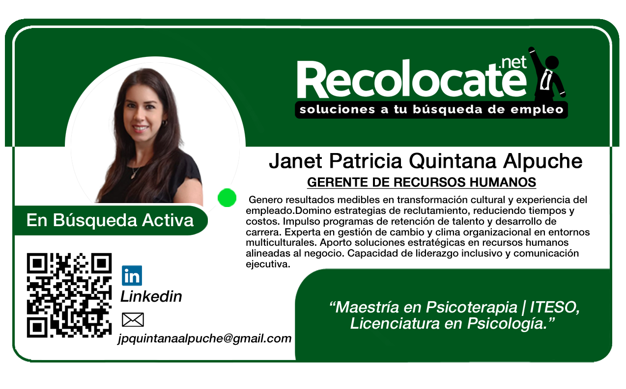 Janet Patricia Quintana Alpuche - Recolócate